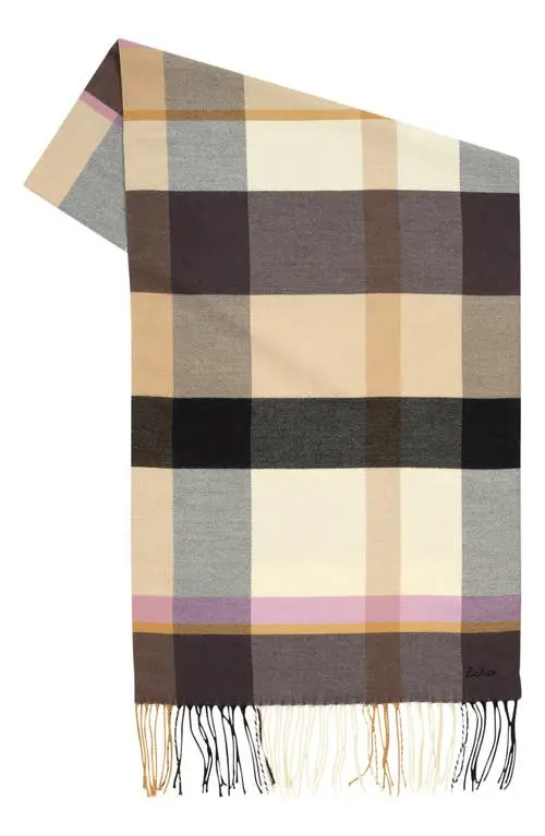 Echo Cubist Plaid Scarf - Black