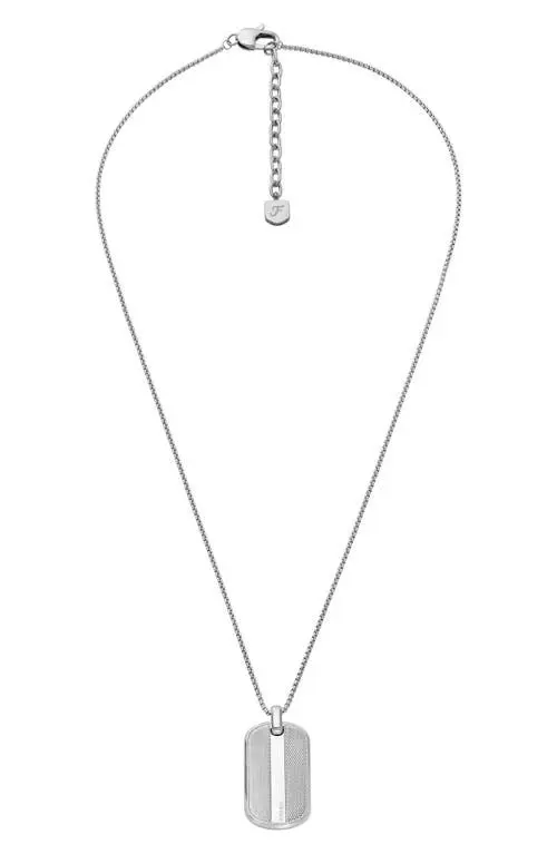 Fossil Knox Dog Tag Pendant Necklace
