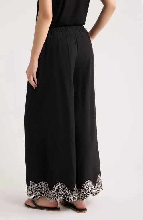 A.REN Isaly Embroidered Wide Leg Pants