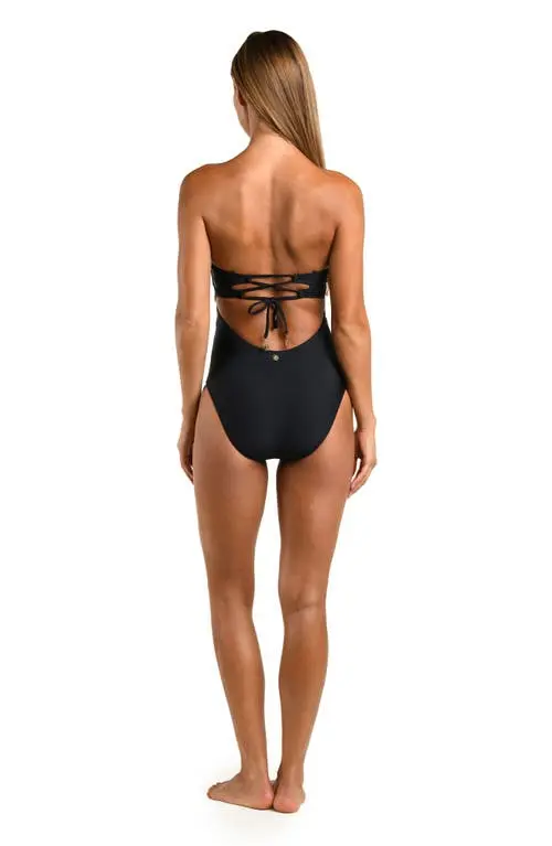 SUNSHINE 79 Sunshine Solids Charm Bandeau One Piece Swimsuit