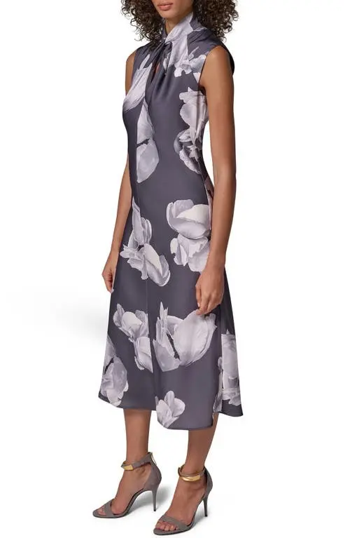 Donna Karan New York Twist Neck Midi Dress