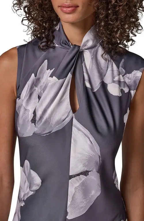 Donna Karan New York Twist Neck Midi Dress