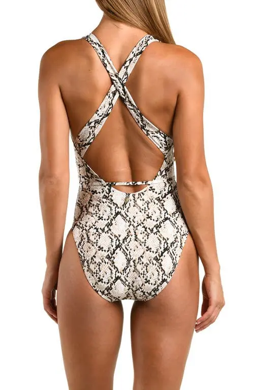 SUNSHINE 79 Island Serpent Plunge Moderate Coverage One-piece Swimsuit