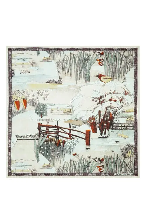 Tory Burch Forest Silk Square Scarf - Yellow