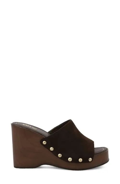 Mia Estefany Wedge Mule - Chocolate