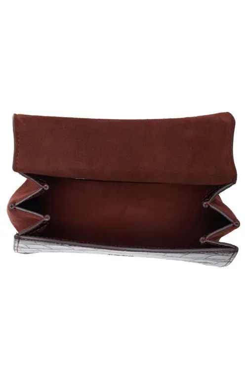 Vince Flora Mini Croc Embossed Leather Top Handle Bag
