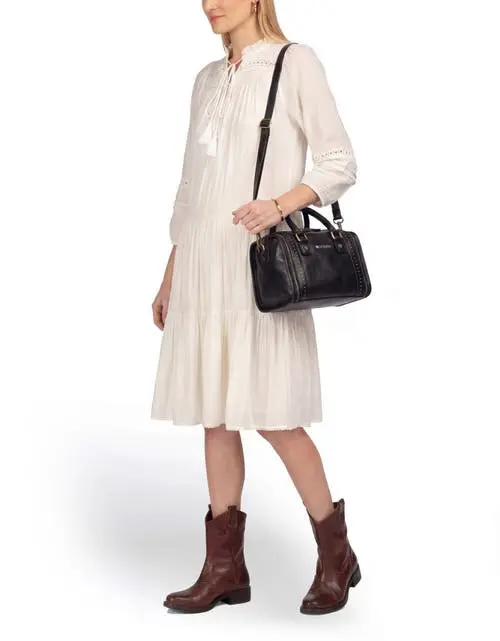 OLD TREND Mini Trunk Genuine Leather Structured Crossbody - Black