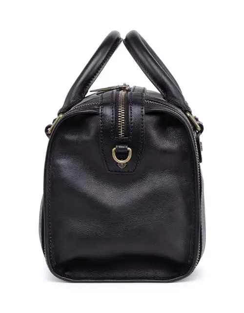 OLD TREND Mini Trunk Genuine Leather Structured Crossbody - Black