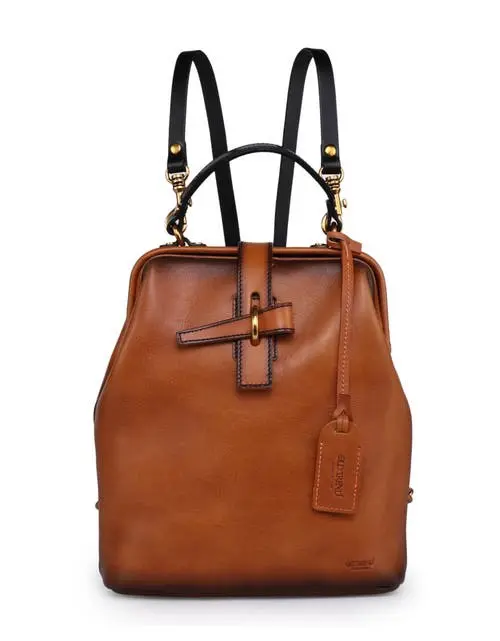 OLD TREND Pamela Genuine Leather Organized Travel Backpack - Chestnut