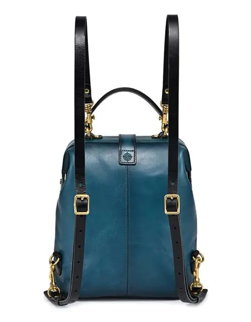 OLD TREND Pamela Genuine Leather Organized Travel Backpack - Turquoise