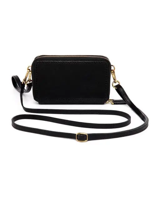 OLD TREND Northwood Genuine Leather Convertible Crossbody Wallet - Black