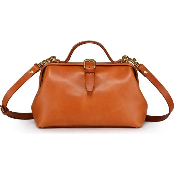 OLD TREND Doctor Mini Genuine Leather Structured Crossbody - Chestnut