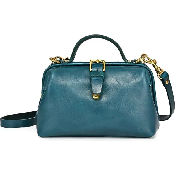 OLD TREND Doctor Mini Genuine Leather Structured Crossbody - Turquoise