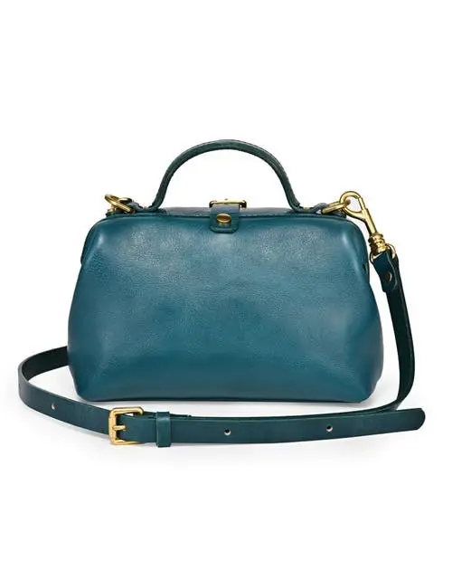 OLD TREND Doctor Mini Genuine Leather Structured Crossbody - Turquoise