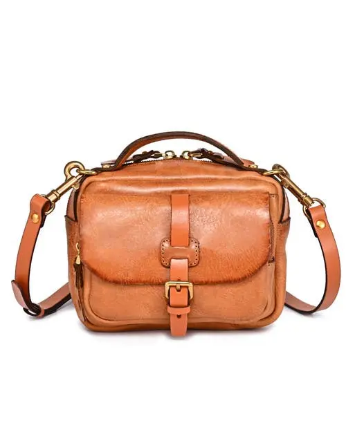 OLD TREND Ficus Genuine Leather Compact Crossbody - Caramel