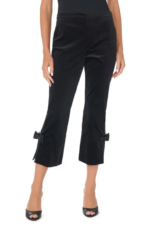 CECE DUPRAZ Bow Appliqué Cropped Pants - Rich Black