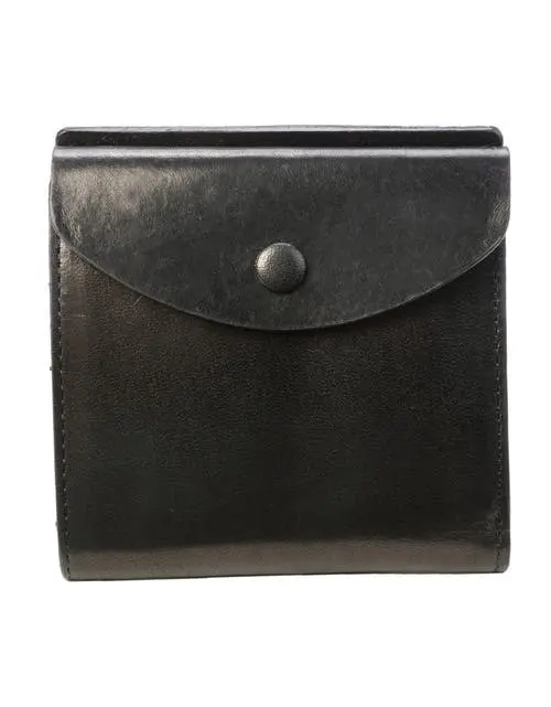 OLD TREND Snapper Genuine Leather Compact Bifold Wallet - Black