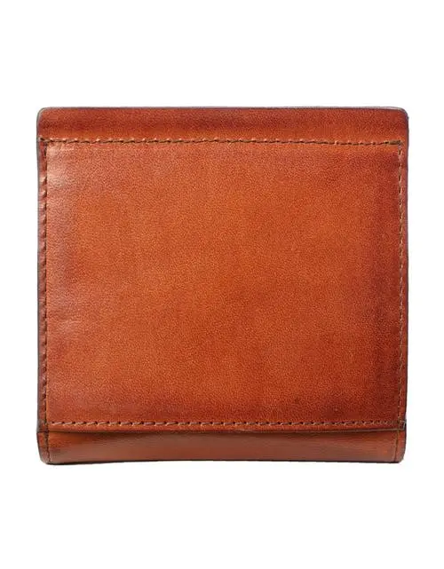 OLD TREND Snapper Genuine Leather Compact Bifold Wallet - Cognac