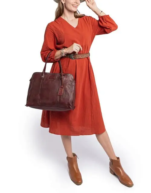 OLD TREND Soul Stud Genuine Leather Structured Satchel