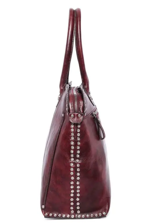 OLD TREND Soul Stud Genuine Leather Structured Satchel