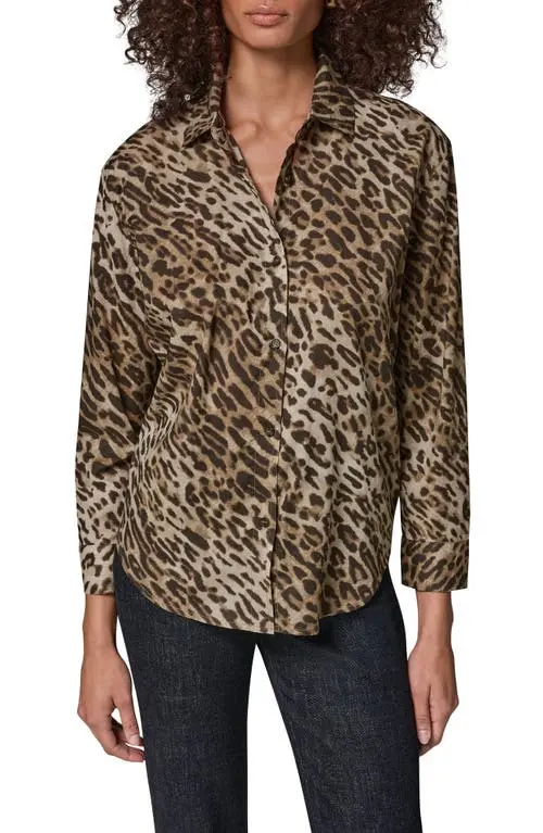 Donna Karan New York Print Cotton Voile Button-up Shirt
