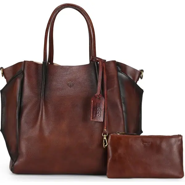 OLD TREND Sprout Land Genuine Leather Convertible Tote - Coffee