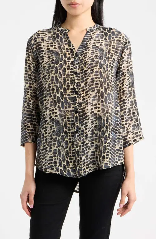 APNY Mandarin Collar Button-up Shirt