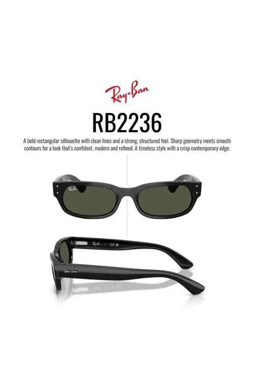 Ray-ban 54mm Irregular Sunglasses - Black/green