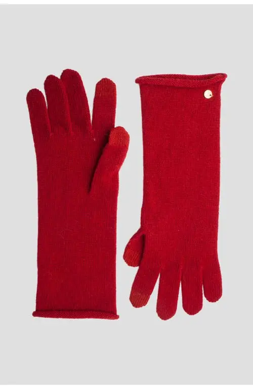 Natori Luxe Knit Luxe Glove With Tech Touch - Cinnabar