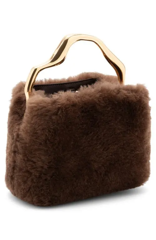 Cult Gaia Solene Mini Shearling Top Handle Bag