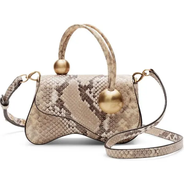 Cult Gaia Kazia Nano Snake Embossed Leather Crossbody - Faded Python