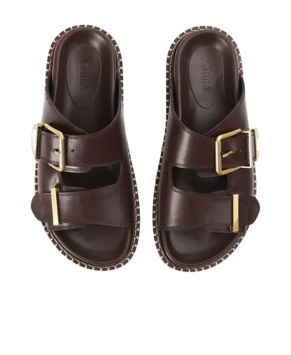 Chloé Logo Engraved Buckled Sandals