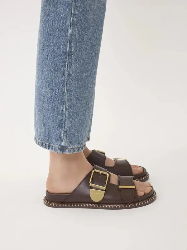 Chloé Logo Engraved Buckled Sandals