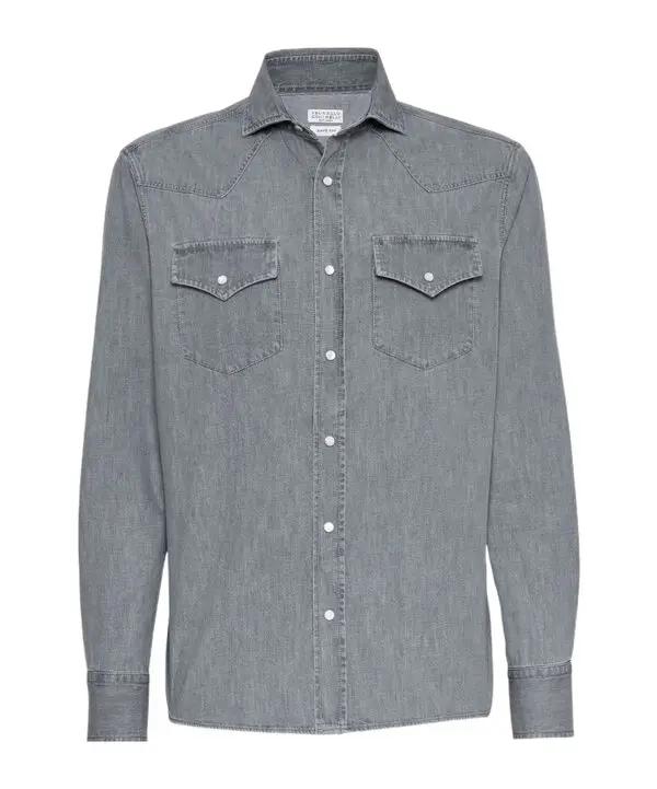 Brunello Cucinelli Western Denim Shirt
