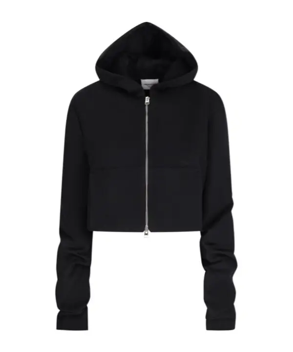 7 For All Mankind Cropped Zip-up Hoodie