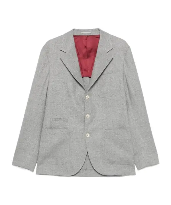 Brunello Cucinelli Fine-ribbed Blazer - Gray