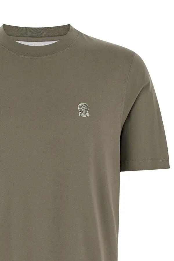 Brunello Cucinelli Logo Printed Crewneck T-shirt