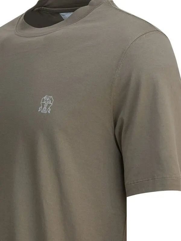 Brunello Cucinelli Logo Printed Crewneck T-shirt