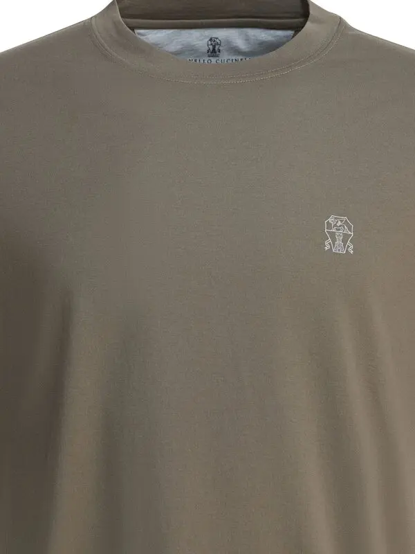 Brunello Cucinelli Logo Printed Crewneck T-shirt
