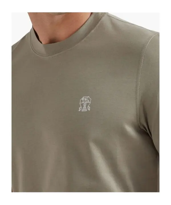Brunello Cucinelli Logo Printed Crewneck T-shirt