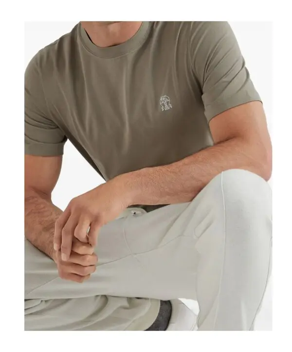 Brunello Cucinelli Logo Printed Crewneck T-shirt