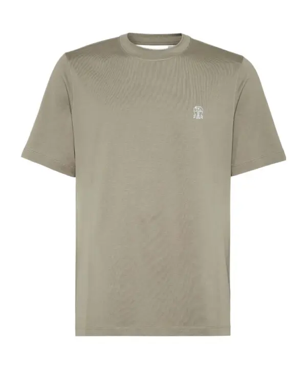 Brunello Cucinelli Logo Printed Crewneck T-shirt