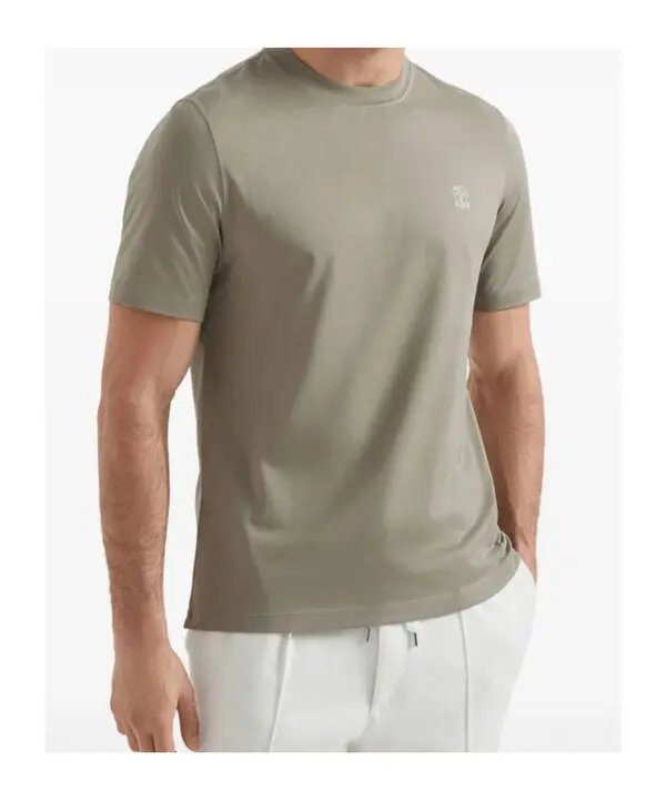 Brunello Cucinelli Logo Printed Crewneck T-shirt