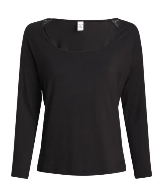 Calvin Klein Long-sleeve Crew-neck Top - Black