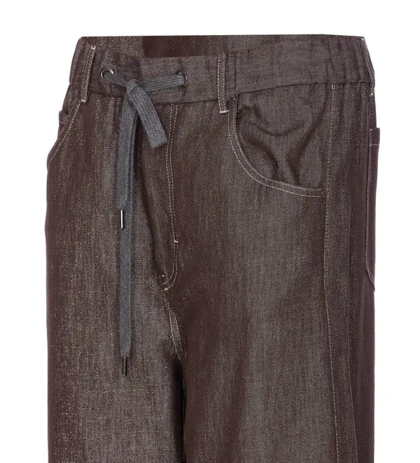 Brunello Cucinelli Drawstring Straight-leg Trousers