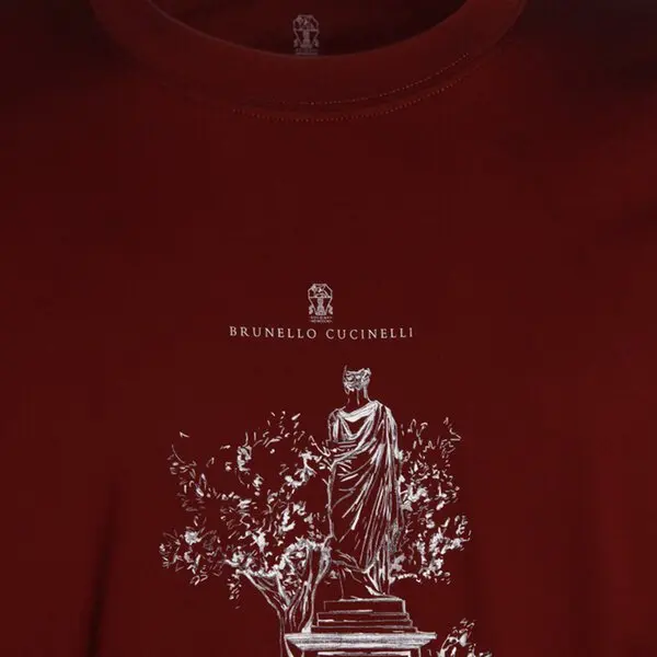 Brunello Cucinelli Graphic Printed Crewneck T-shirt - Red