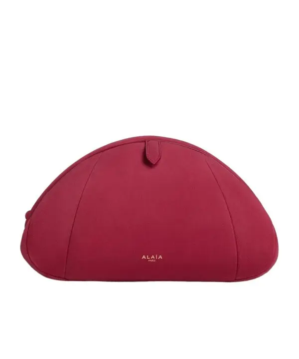 Alaïa Small Suede Clutch Bag - Carmine