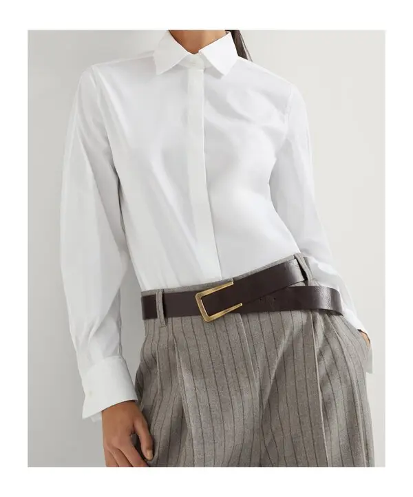 Brunello Cucinelli Embellished Stretch Poplin Shirt
