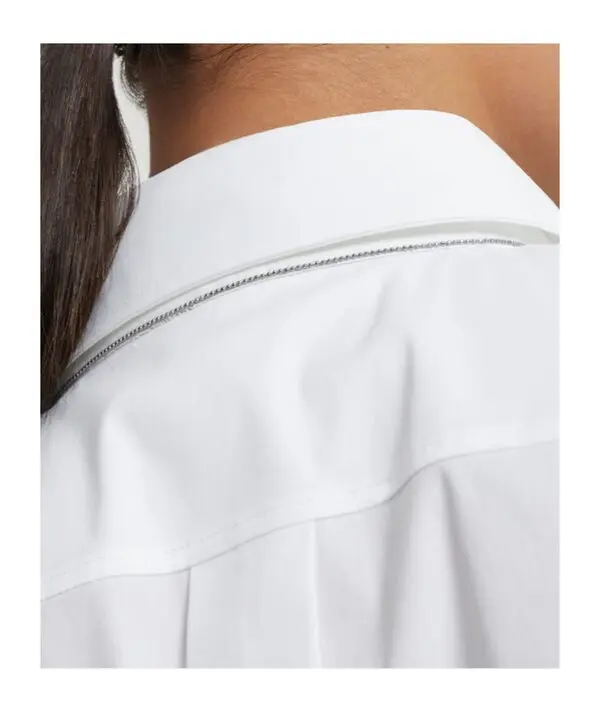 Brunello Cucinelli Embellished Stretch Poplin Shirt