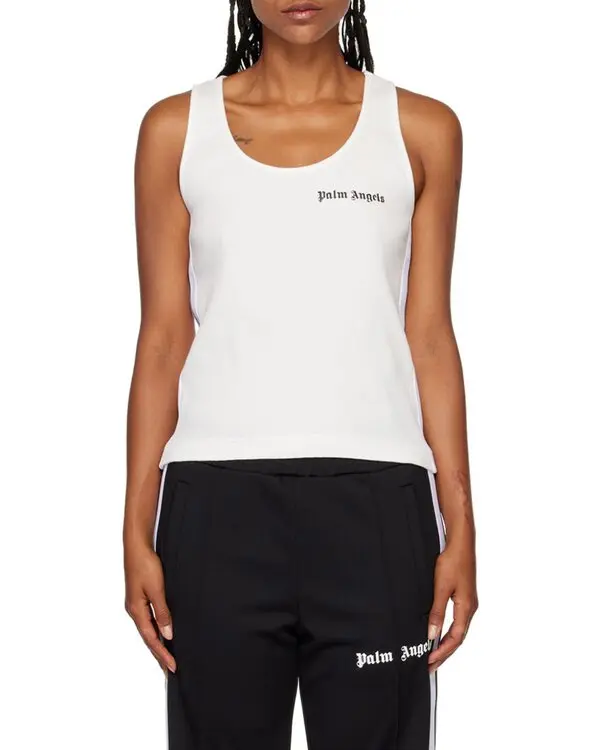 Palm Angels Logo-printed Stripe Tank Top